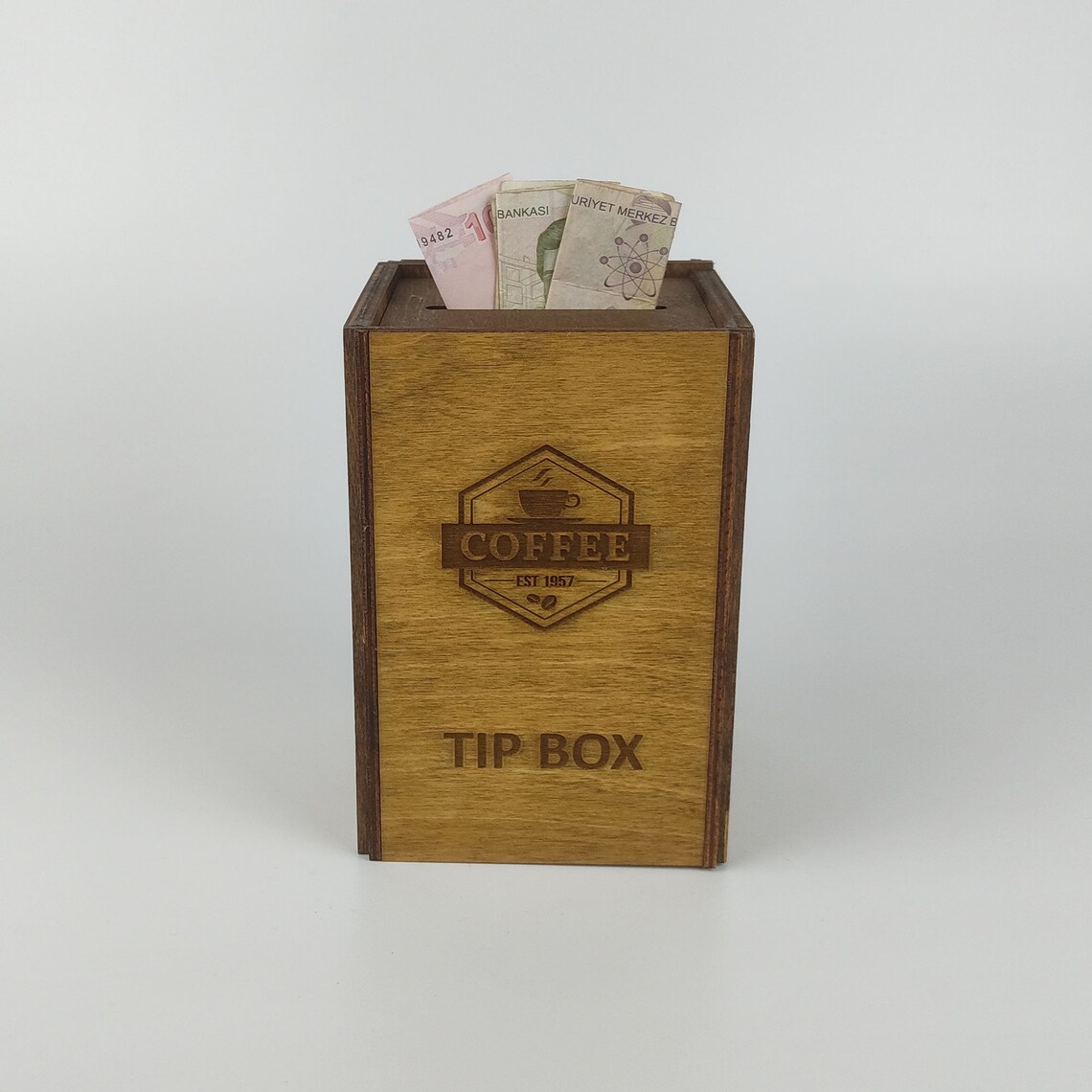 Personalized Wooden Tipping Box Restaurant Tip Box Custom | Etsy