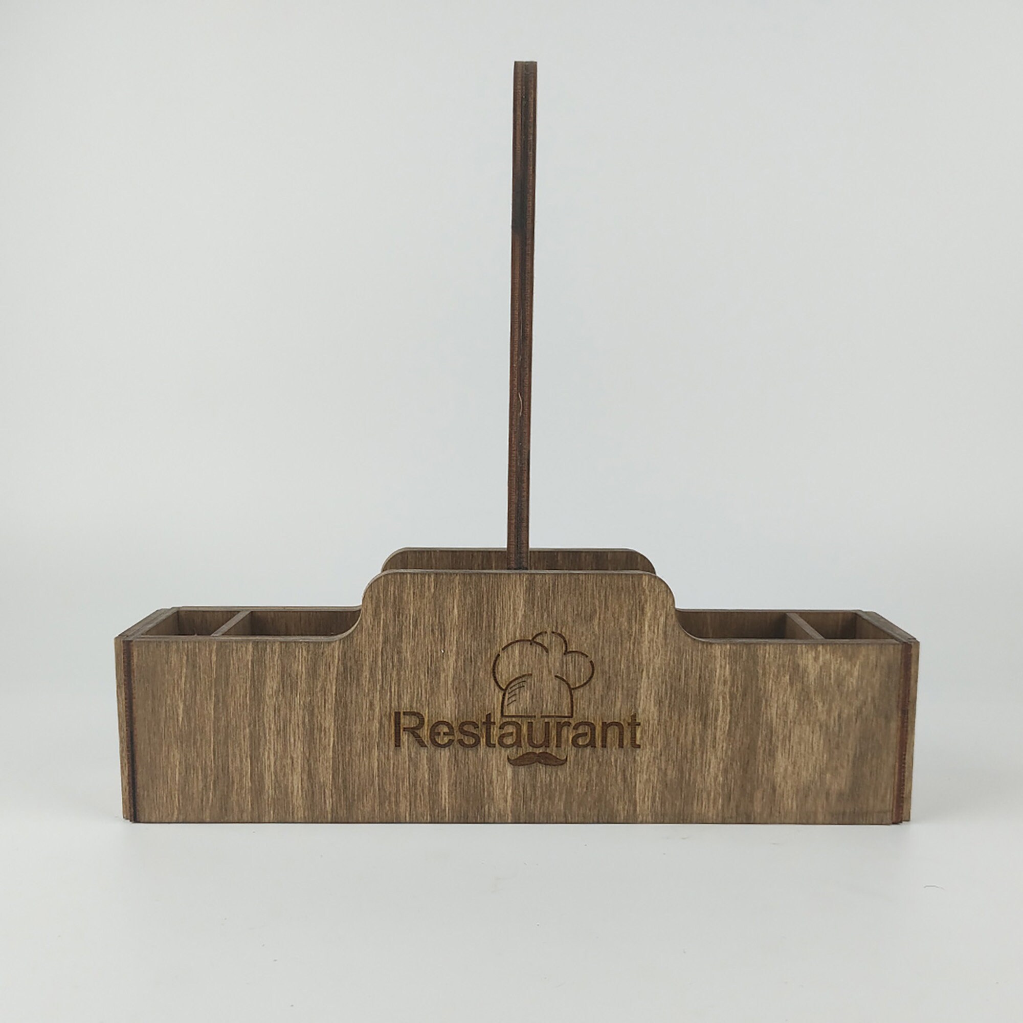 Rustic Wood Condiment Caddy With Logo Salt Pepper Sugar - Etsy