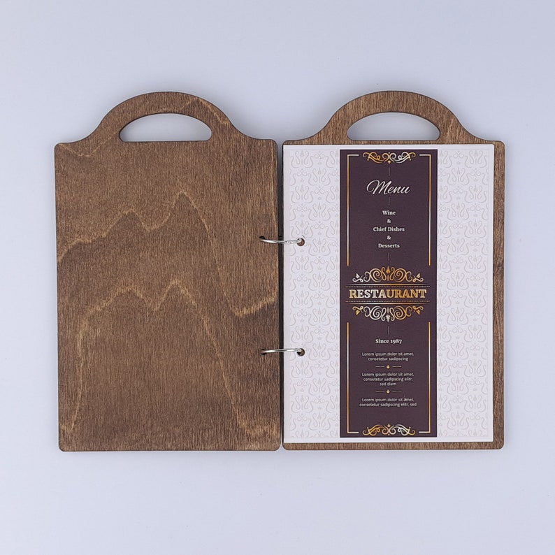 Wooden Menu Holder A5-A4 Engraved Menu Holder Restaurant - Etsy