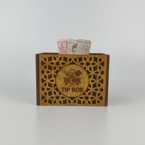 Personalized Wooden Tipping Box, Restaurant Tip Box, Custom Money Box ...