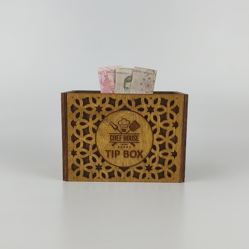 Personalized Wooden Tipping Box Restaurant Tip Box Custom - Etsy