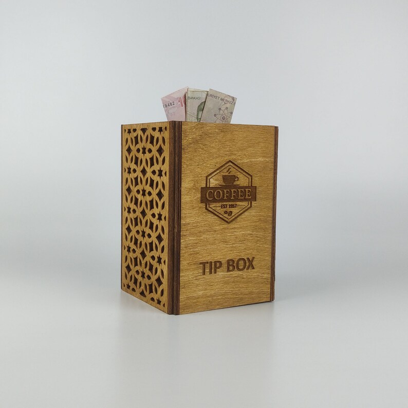 Personalized Wooden Tipping Box Restaurant Tip Box Custom - Etsy