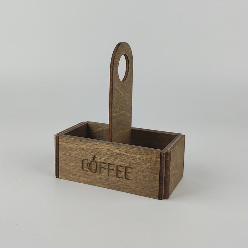 Rustic Wood Condiment Caddy With Logo Salt Pepper Sugar - Etsy