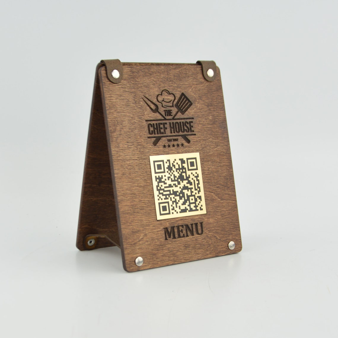 QR Code Menu Sign Restaurant Menu Wooden Table Menu Scan - Etsy