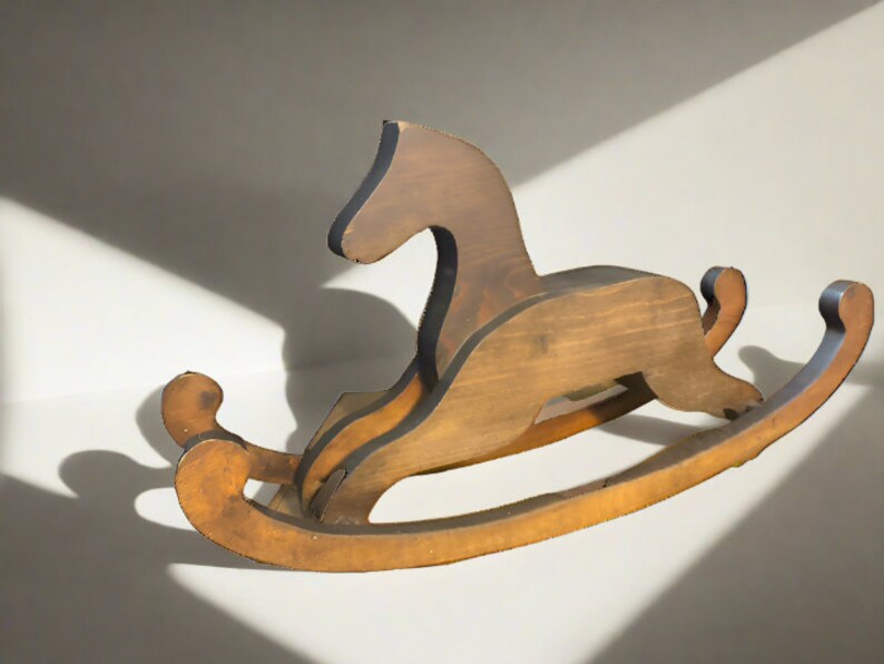 Vintage Handmade Solid Wood Rocking Horse - Etsy