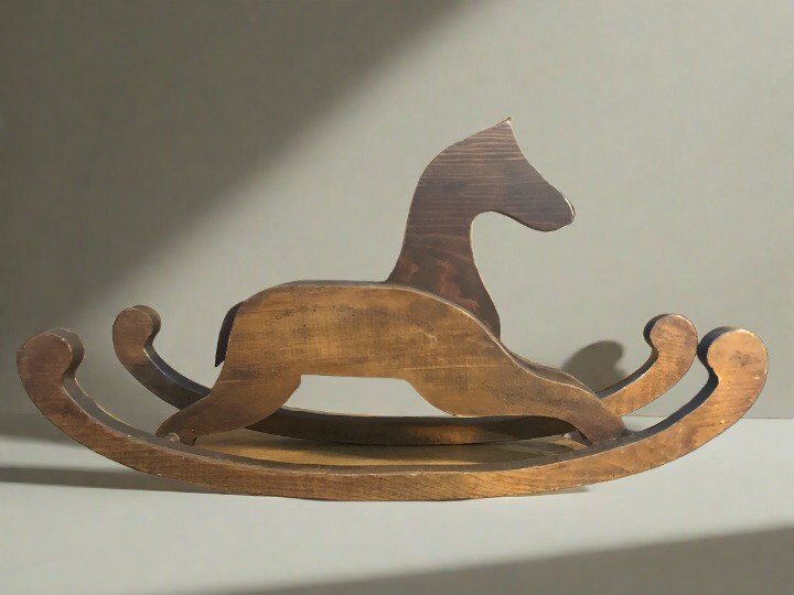 Vintage Handmade Solid Wood Rocking Horse - Etsy