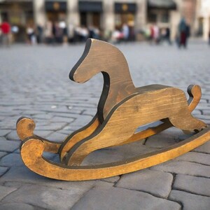 Vintage Handmade Solid Wood Rocking Horse - Etsy