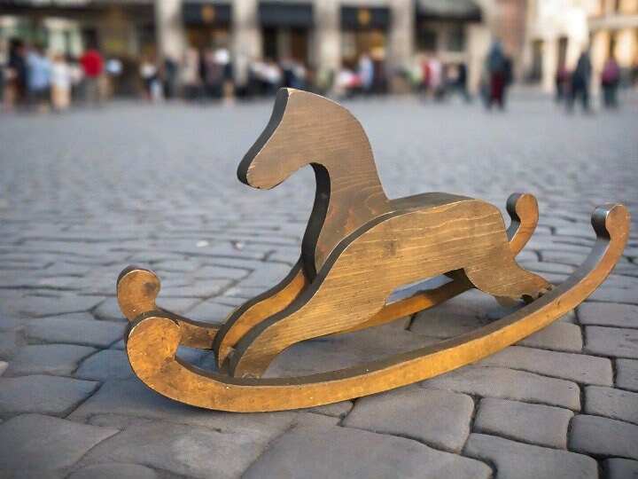 Vintage Handmade Solid Wood Rocking Horse - Etsy