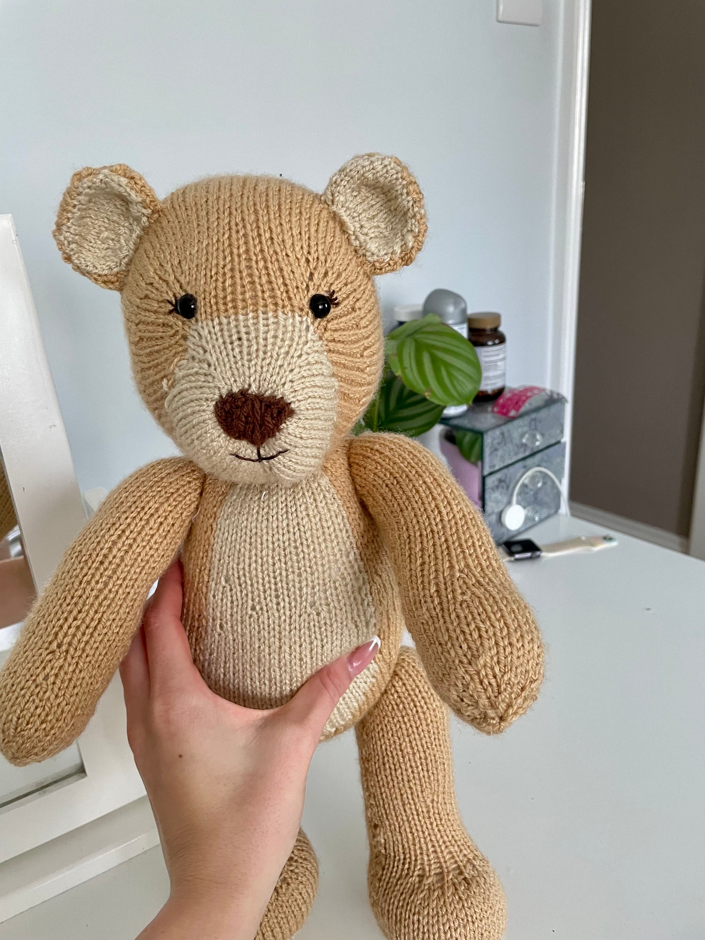 Hand Knitted Teddy Bear - Etsy