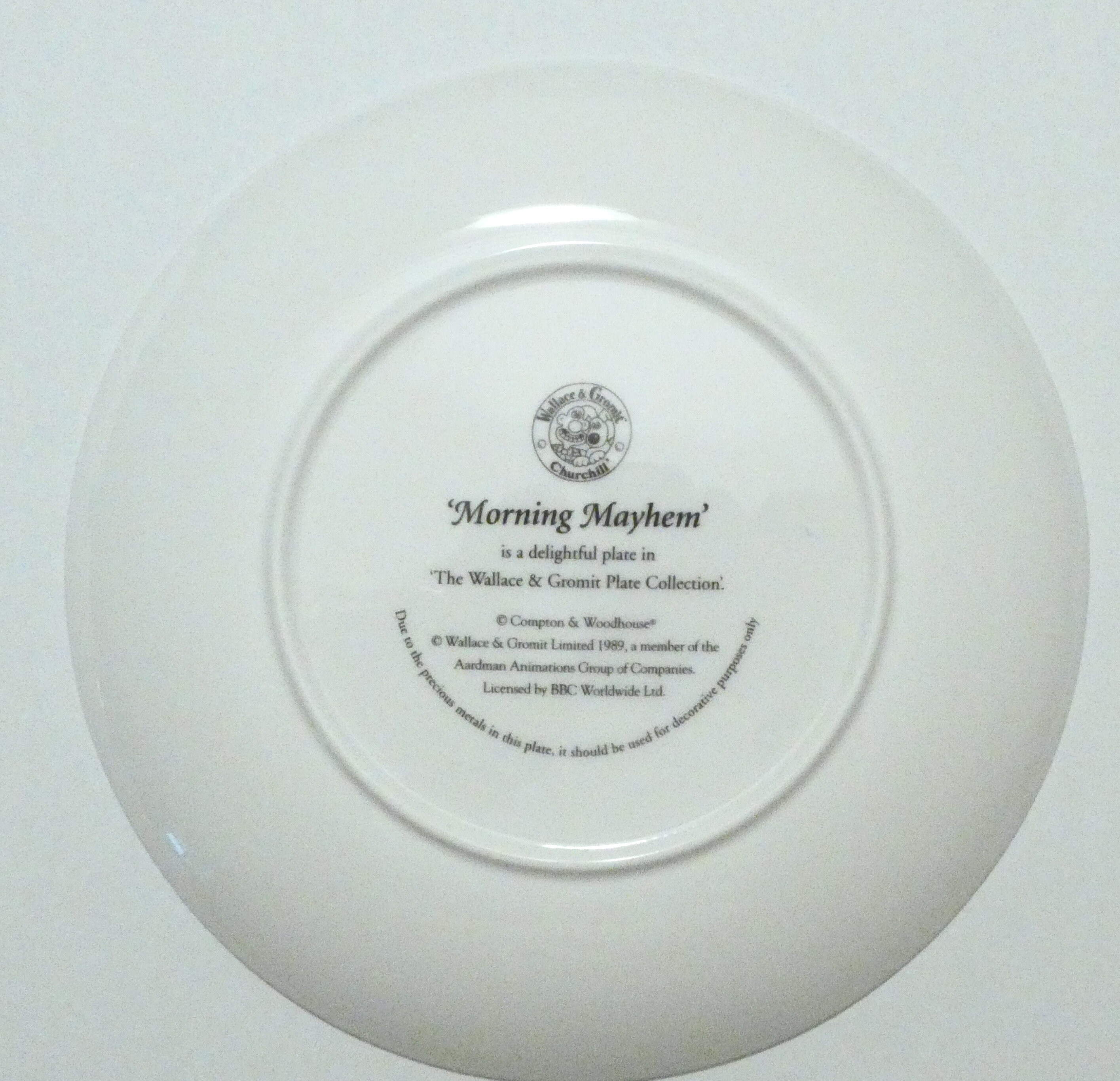 Wallace and Gromit Rare 'morning Mayhem' Collectible Plate by Compton ...