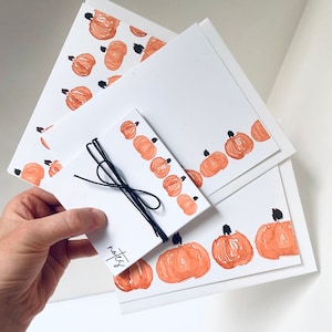Handmade Pumpkin Stationery Set, Fall Pumpkin Teacher Notepad, Stickers ...