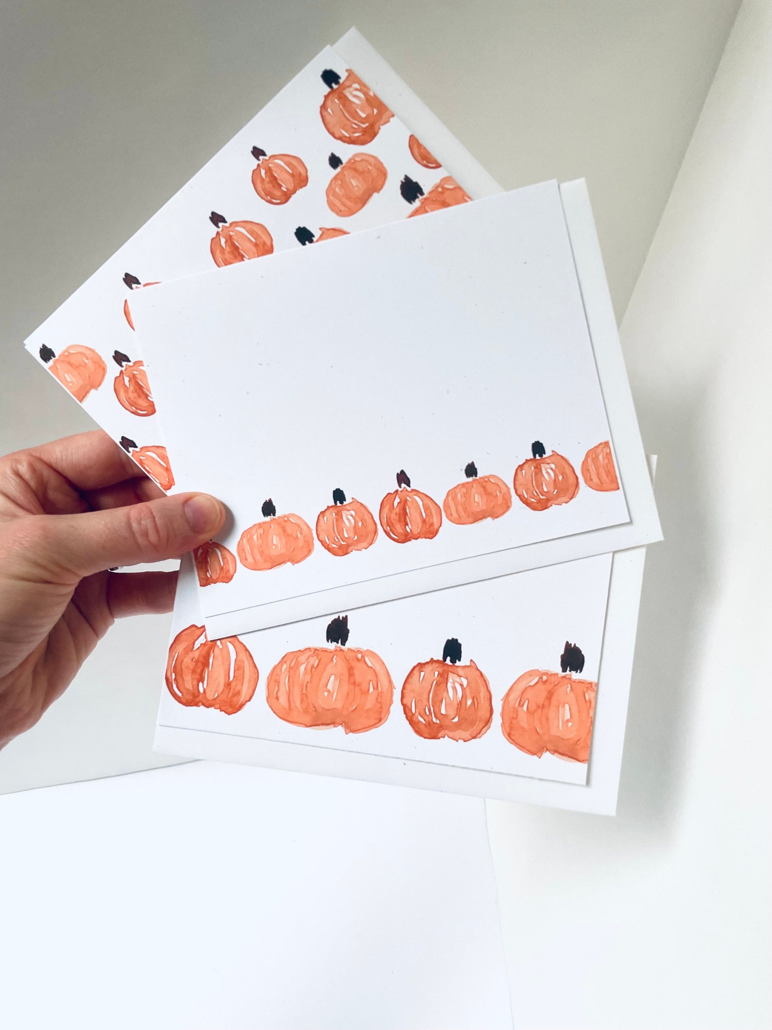 Handmade Pumpkin Stationery Set, Fall Pumpkin Teacher Notepad, Stickers ...