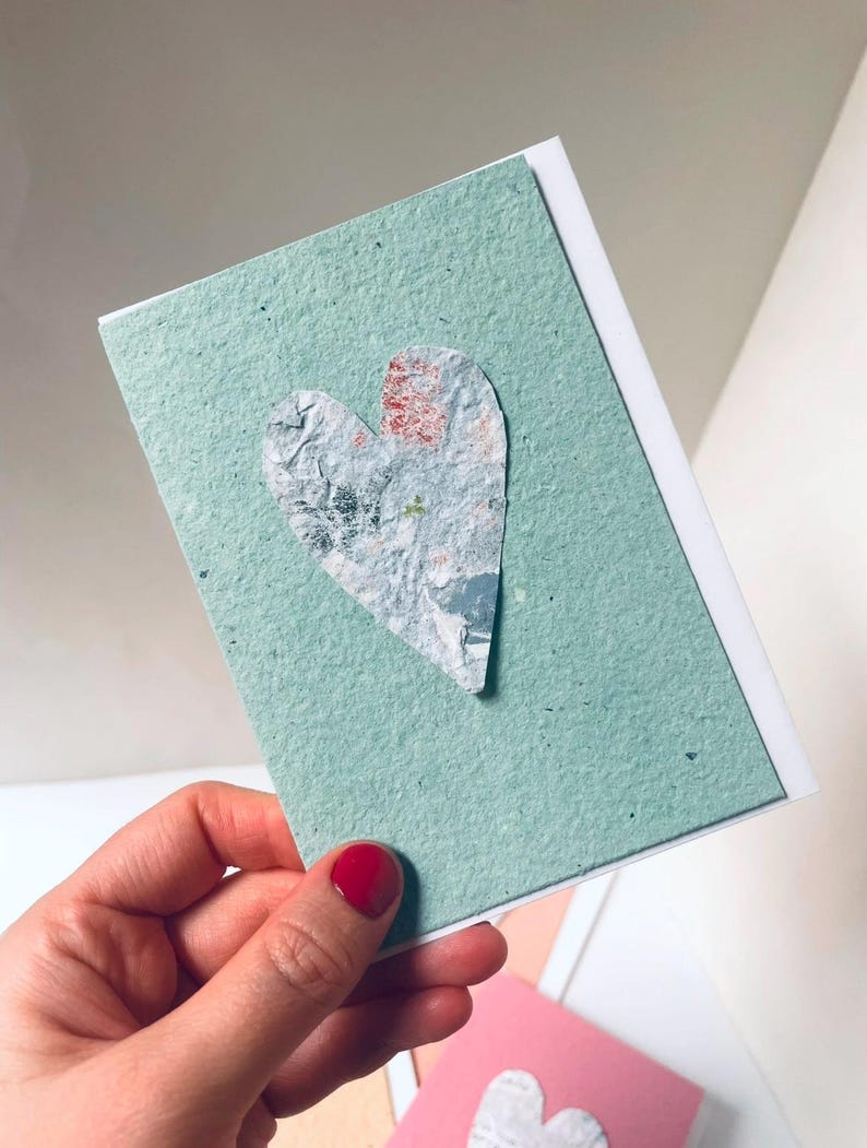 Mini Magazine Heart Handmade Cards, Eco Friendly Card, Blank ...
