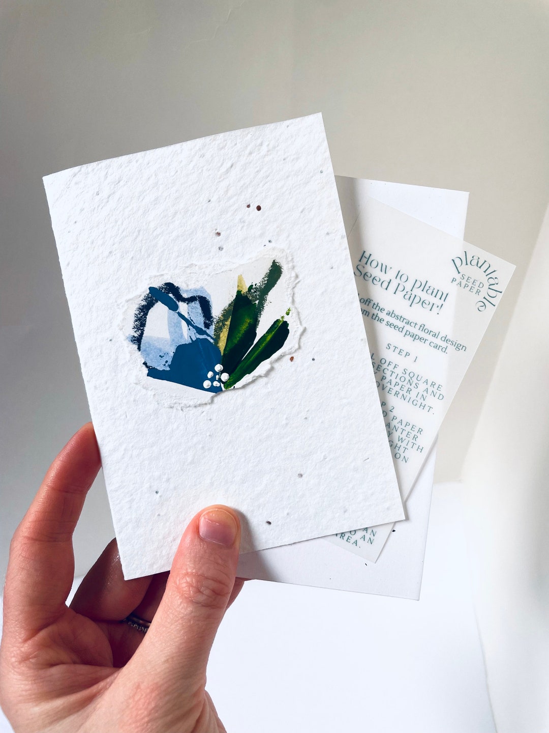 Plantable Seed Paper Cards - Hand Painted Abstract Florals - Eco ...