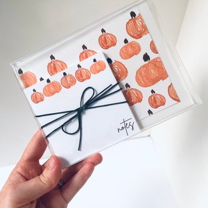 Handmade Pumpkin Stationery Set, Fall Pumpkin Teacher Notepad, Stickers ...