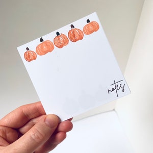 Handmade Personalized Notepad, Fall Pumpkin Teacher Notepad, Custom ...