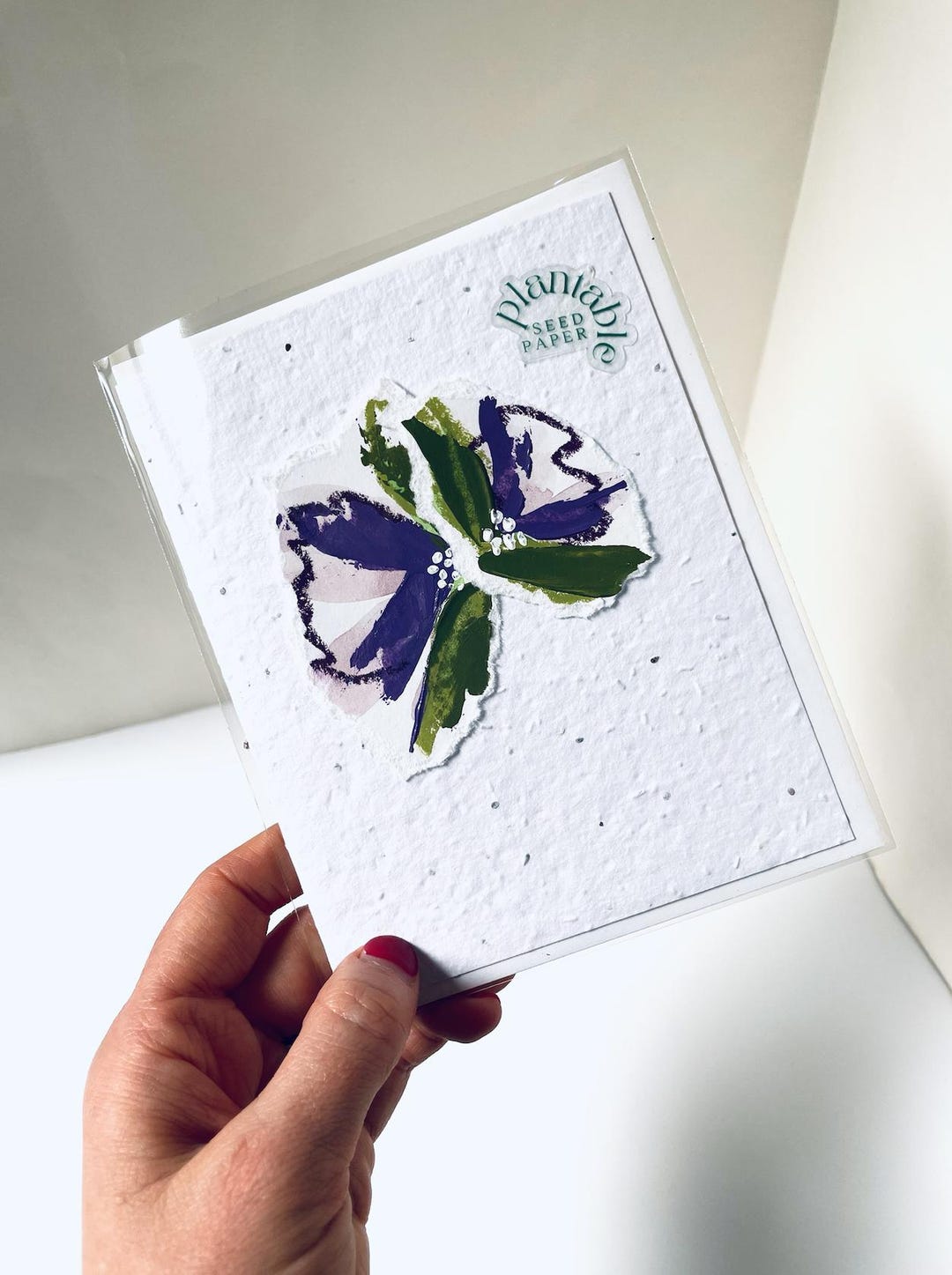Plantable Seed Paper Cards - Hand Painted Abstract Florals - Eco ...