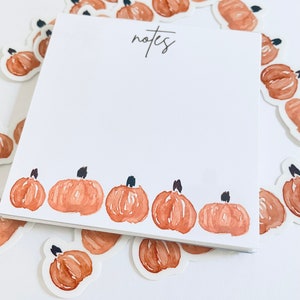 Handmade Personalized Notepad, Fall Pumpkin Teacher Notepad, Custom ...
