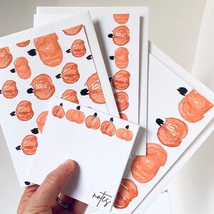 Handmade Pumpkin Stationery Set, Fall Pumpkin Teacher Notepad, Stickers ...