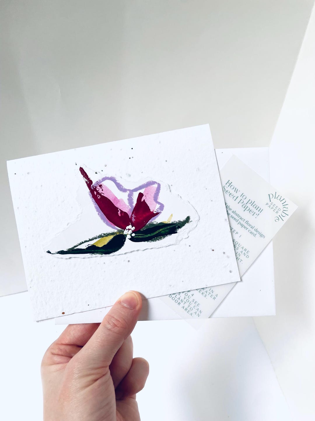 Hand Painted Floral Seed Paper Card - Wildflower Eco Stationery - Etsy