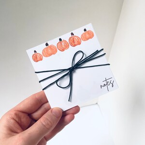 Handmade Pumpkin Stationery Set, Fall Pumpkin Teacher Notepad, Stickers ...