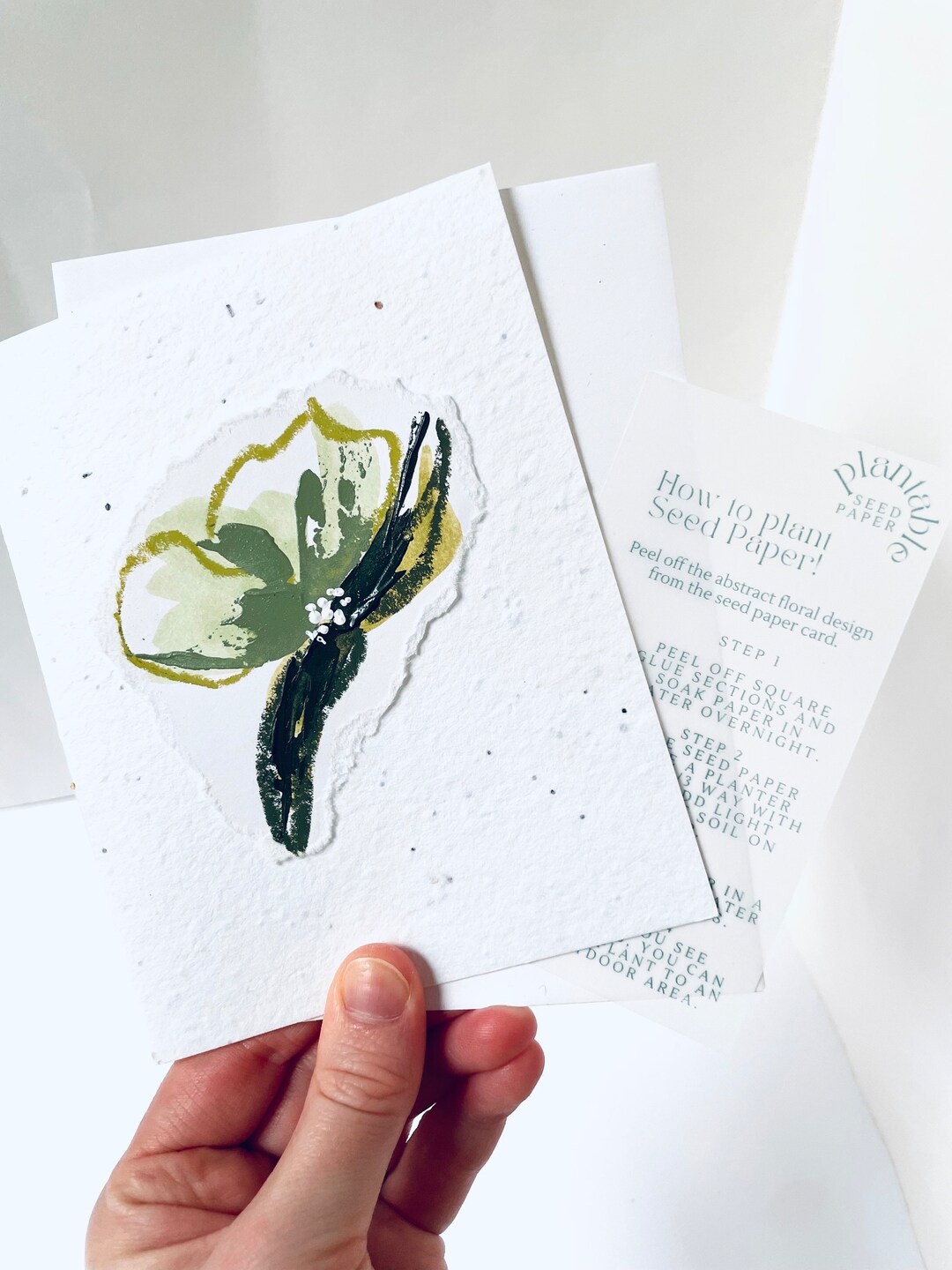 Plantable Seed Paper Cards Hand Painted Abstract Florals Eco Friendly ...
