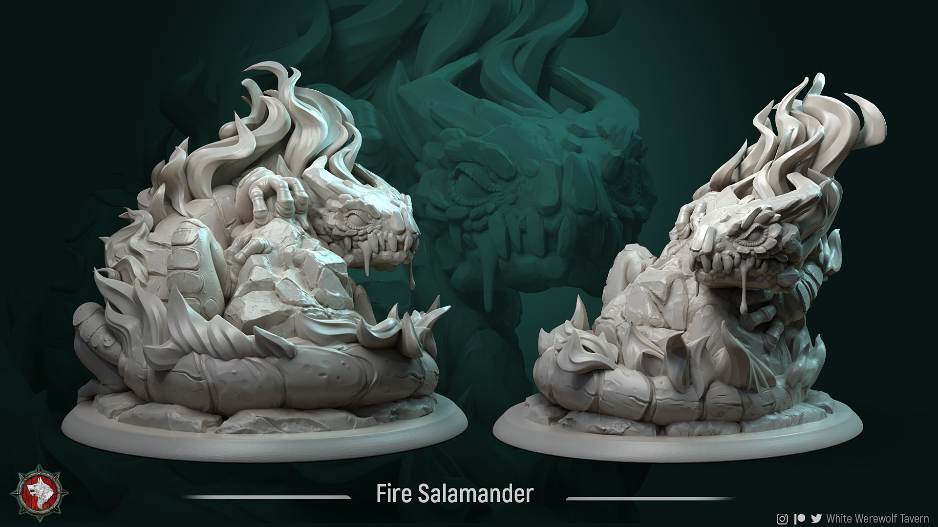 Fire Salamander Miniature Dnd 3D Resin Printed - Etsy