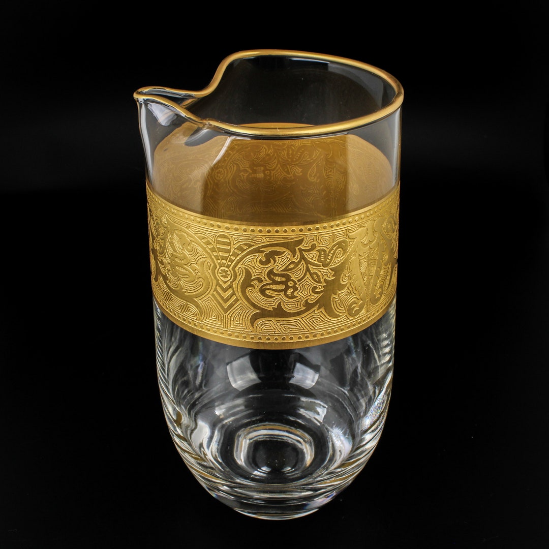 Vintage Gold Encrusted Martini Pitcher, Georgian Gold by Glastonbury ...