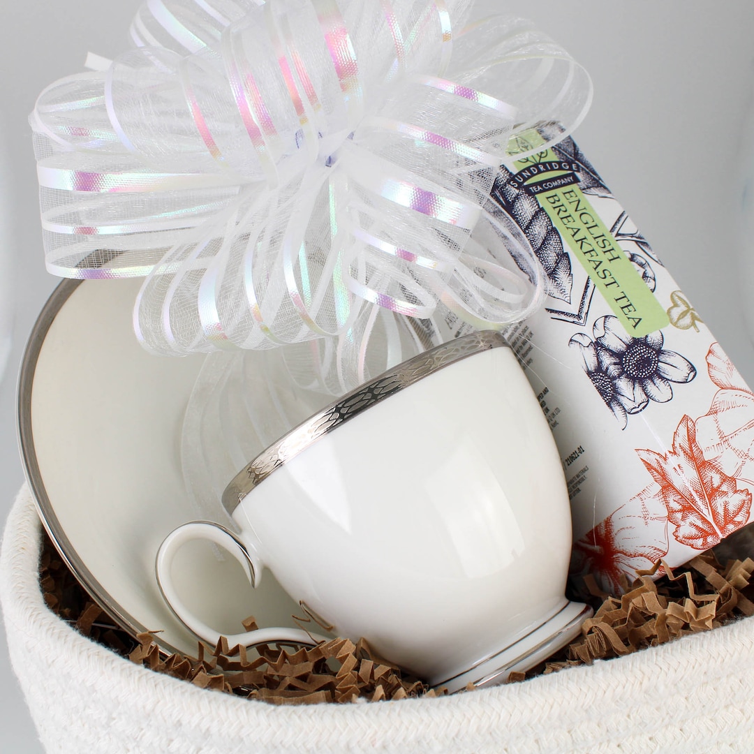 Tea Cup Set Gift Basket, Vintage Teacup & Saucer Gift, Vintage Gift for ...
