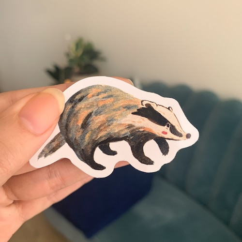 Cute Badger Vinyl Sticker Forest Animal Laptop Sticker Cute - Etsy