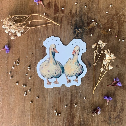 Round Duck Meme Vinyl Matte Sticker Die Cut Stickers Cute - Etsy