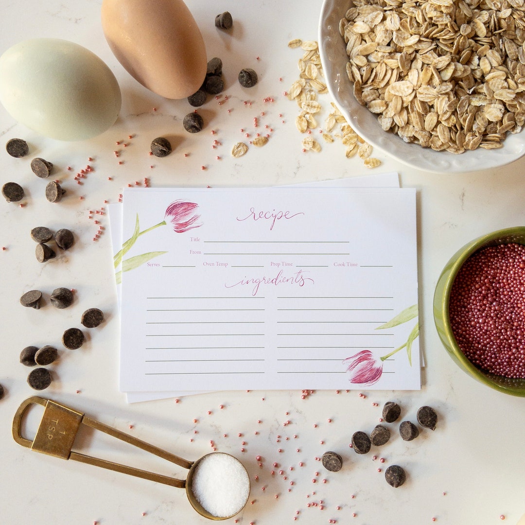 Tulip Recipe Cards | Spring Recipe Cards | Spring Baking | Birthday ...