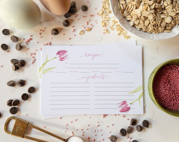 Tulip Recipe Cards | Spring Recipe Cards | Spring Baking | Birthday ...