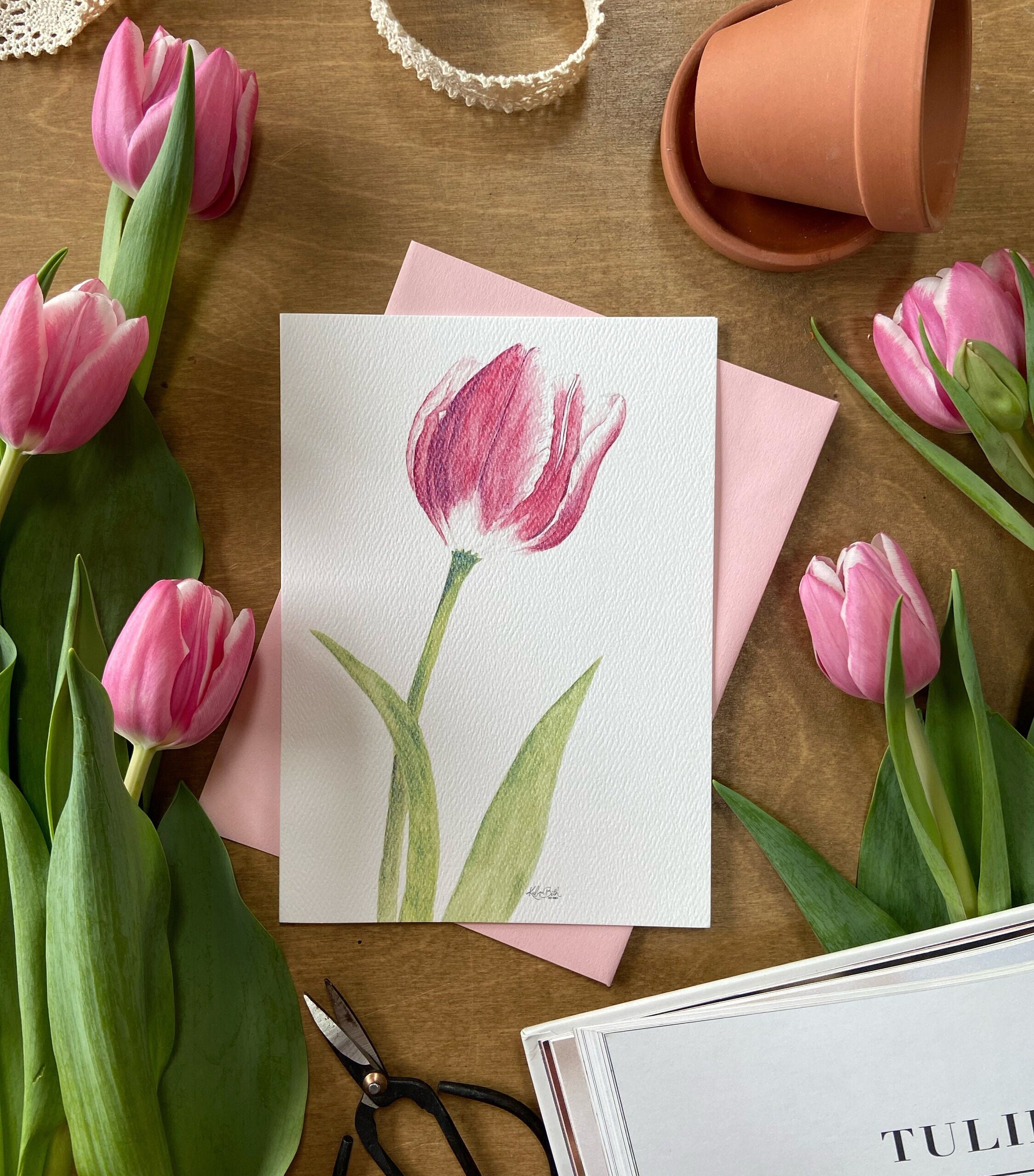 Tulip Card Mother's Day Card Spring Card Spring - Etsy