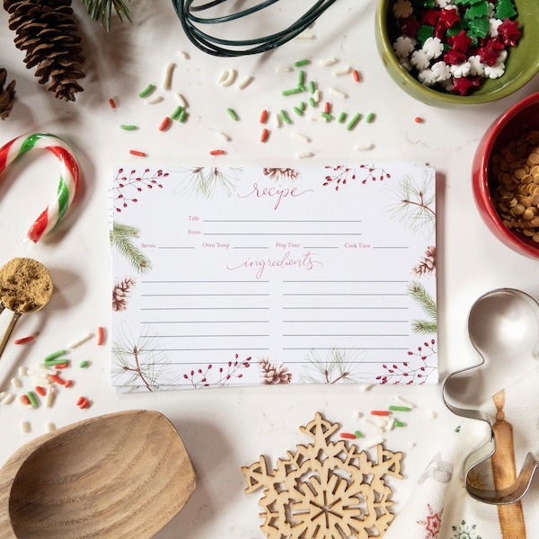Holiday Recipe Cards - Etsy