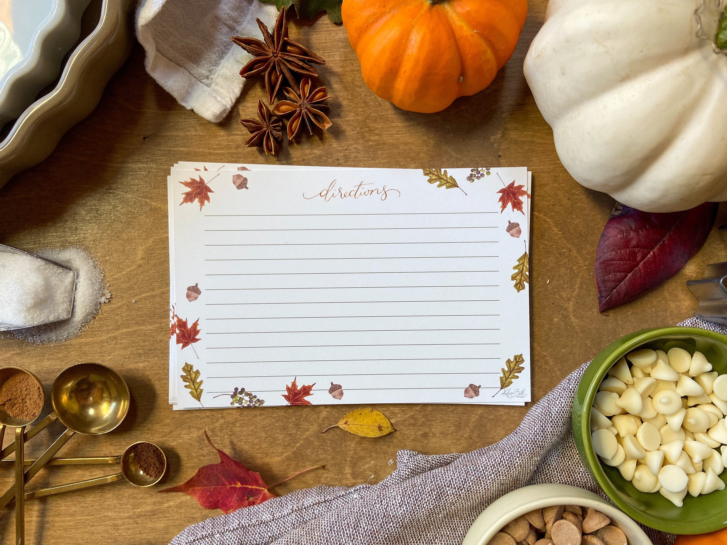 Fall Recipe Cards | Fall Leaves Recipe Cards | Autumn Recipe Cards ...
