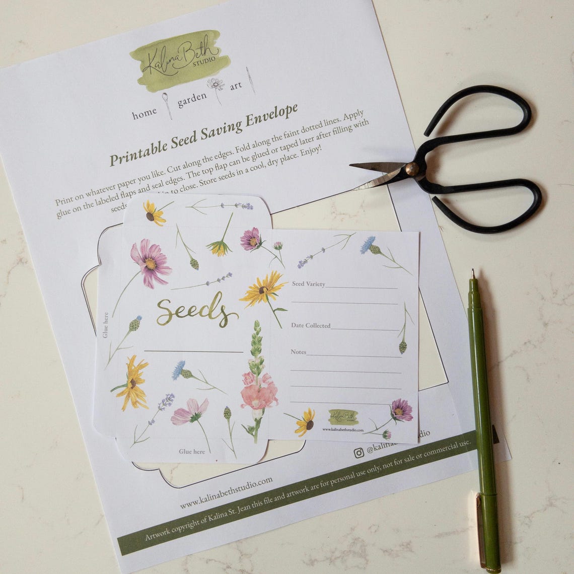 Printable Seed Saving Envelope | Digital Download | Seed Packet - Etsy