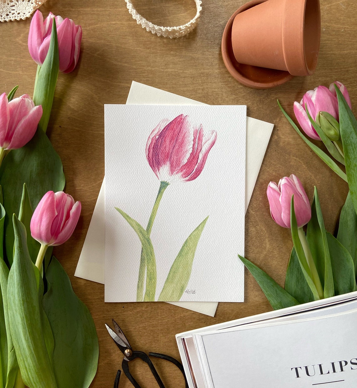 Tulip Card Mother's Day Card Spring Card Spring Birthday Any Occasion ...