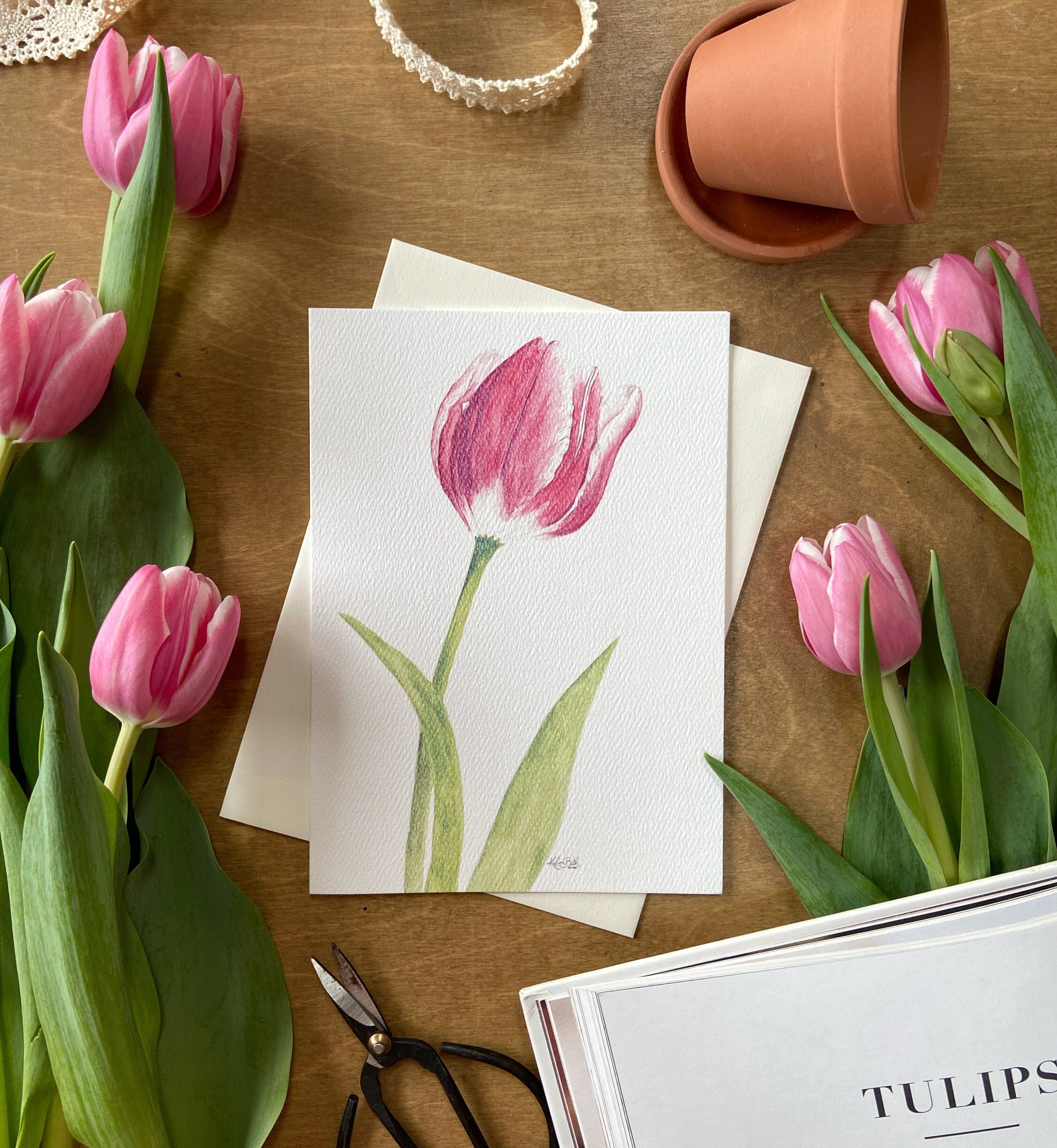 Tulip Card Mother's Day Card Spring Card Spring Birthday Any Occasion ...