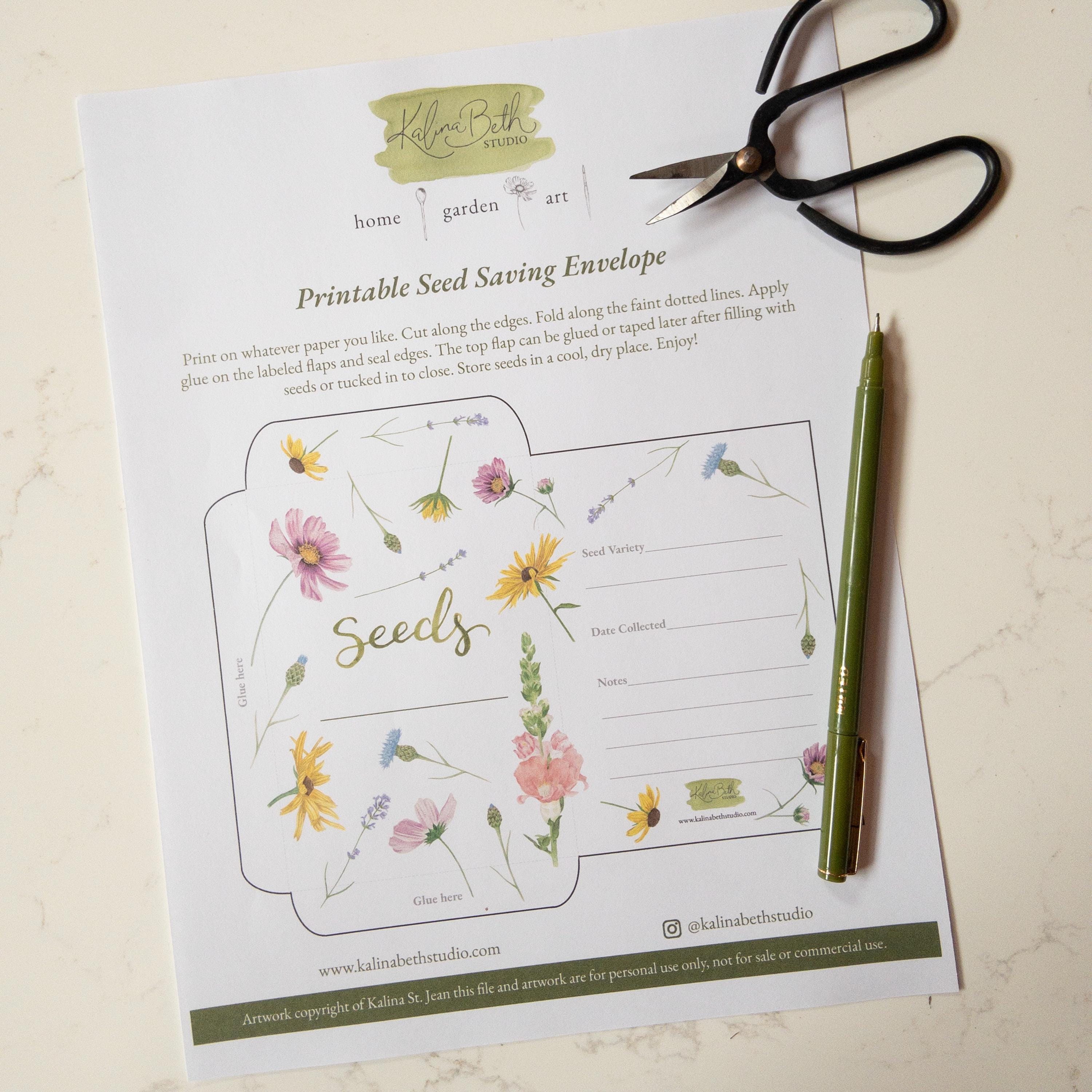 Printable Seed Saving Envelope | Digital Download | Seed Packet - Etsy