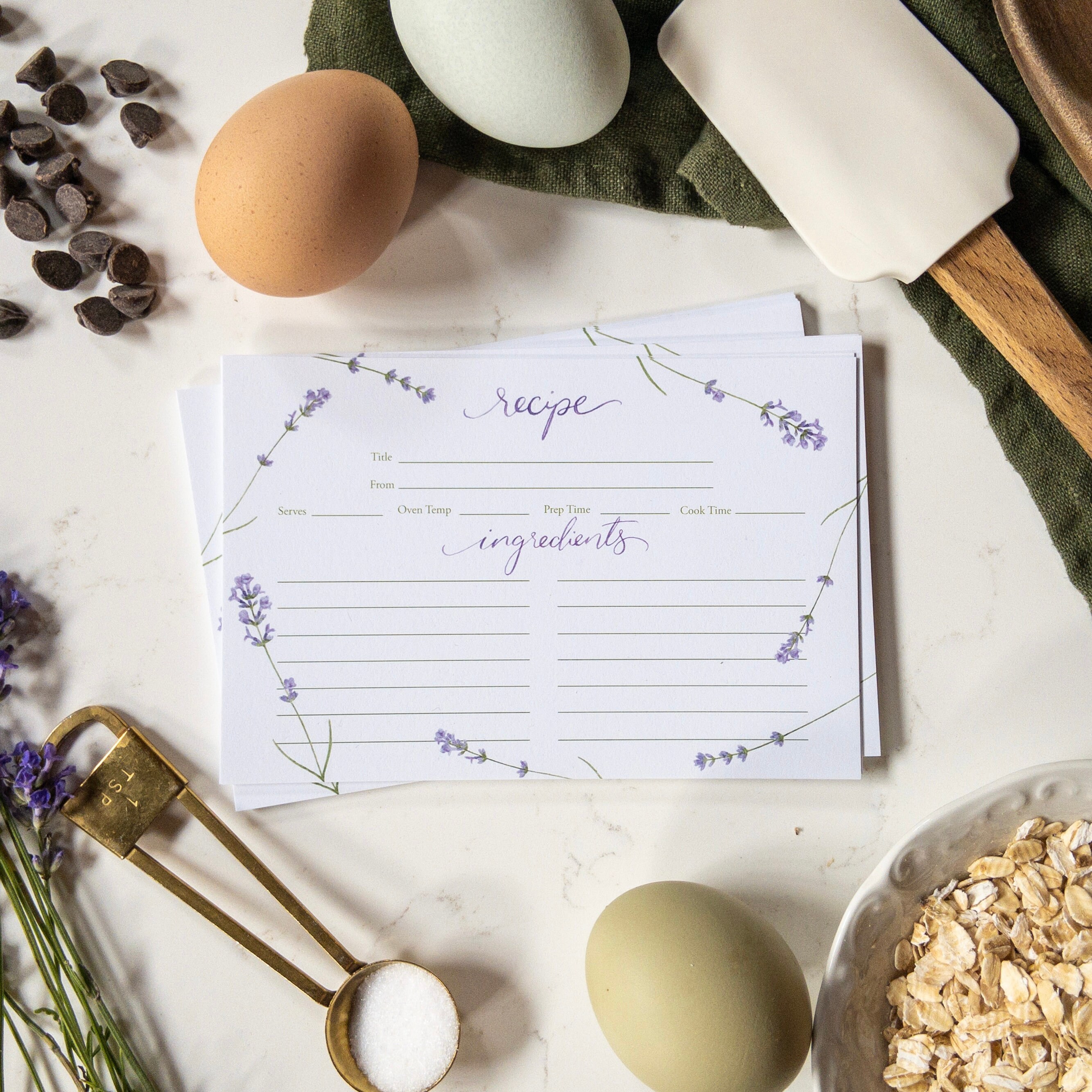 Rustic 4x6 Recipe Cards