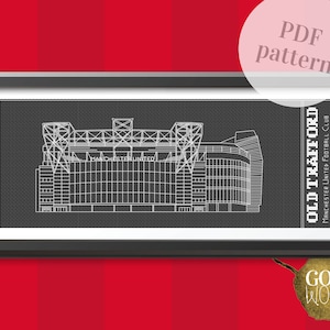 Old Trafford Stadium Cross Stitch Pattern - Manchester United Fan Art ...