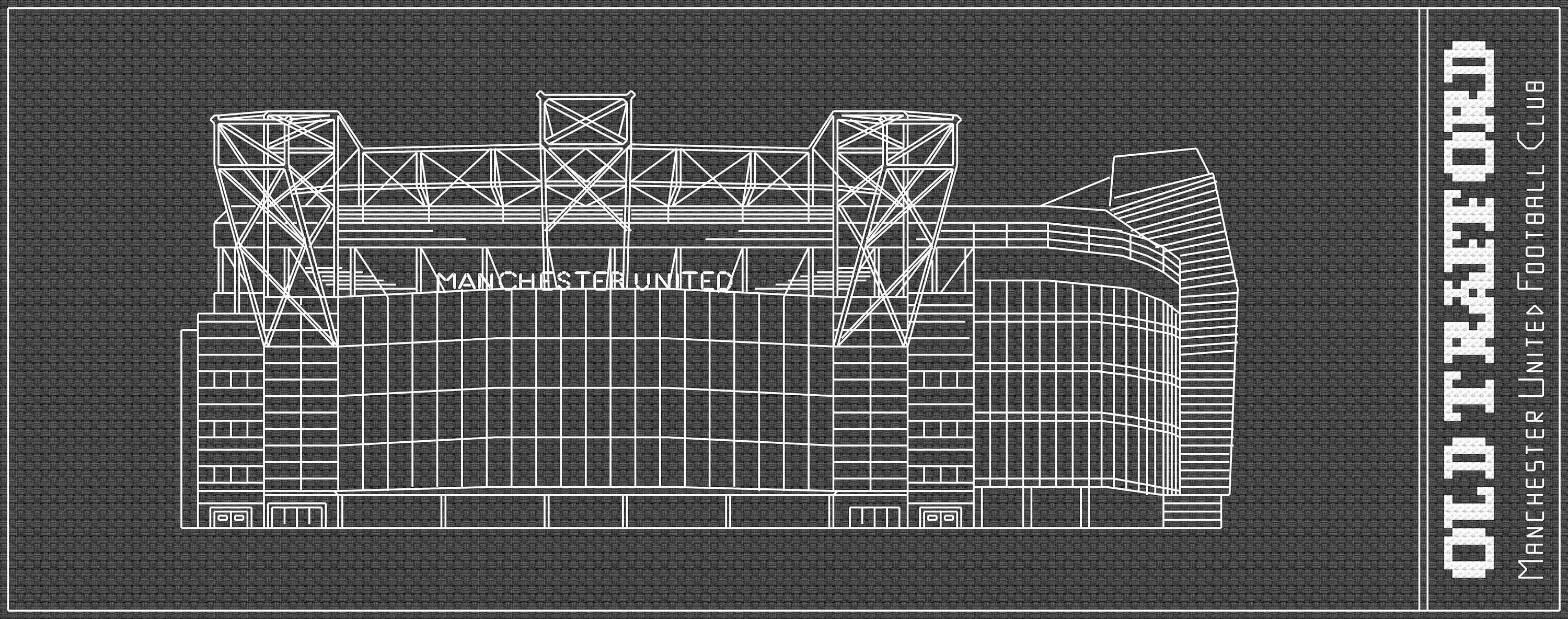 Old Trafford Stadium Cross Stitch Pattern - Manchester United Fan Art ...