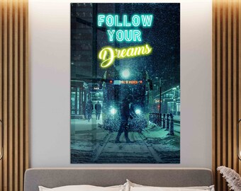 Follow Your Dreams Print Printable Art Office Prints - Etsy