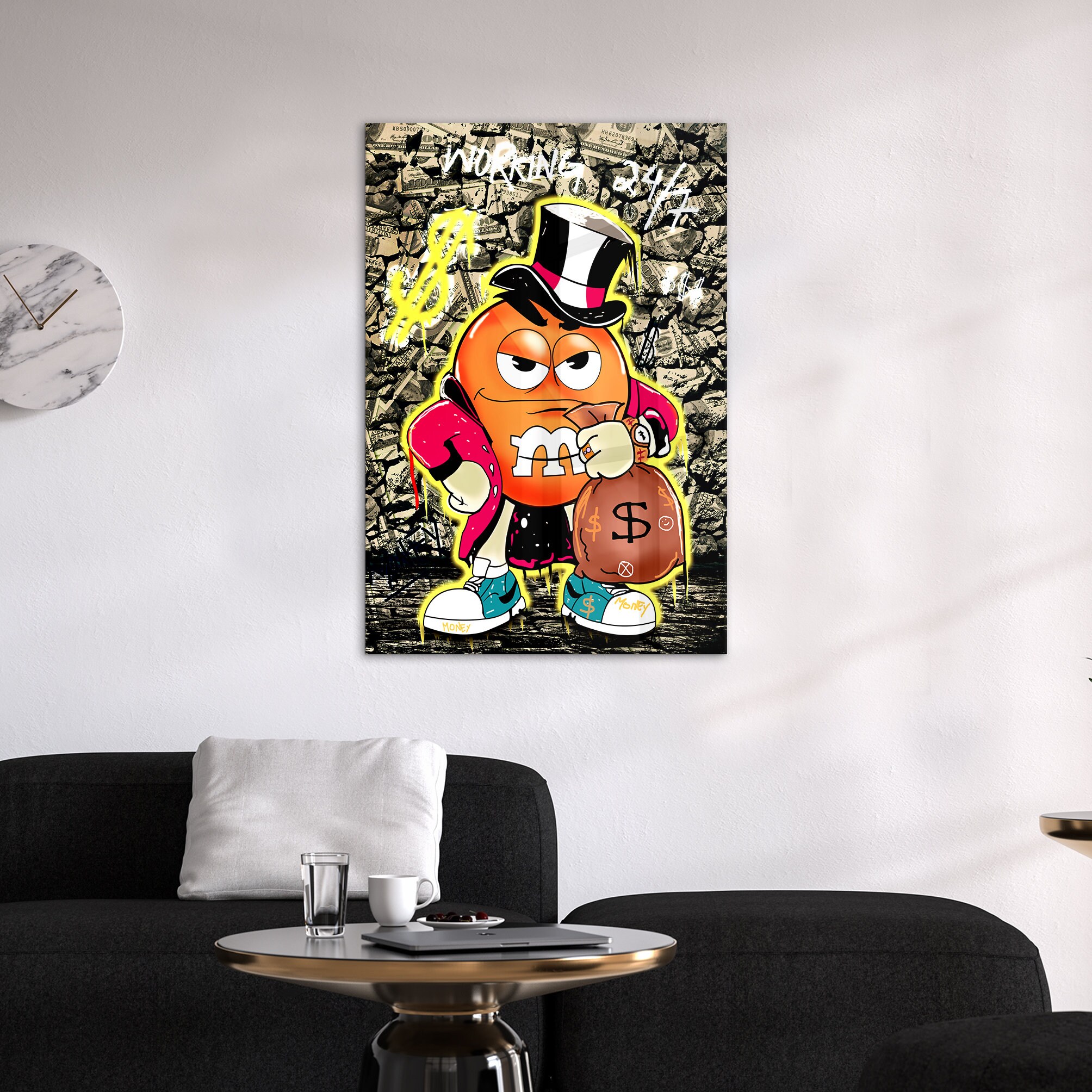 MONOPOLY MONEY MAN, M&M Money Poster, Modern Wall Art Print for Home ...