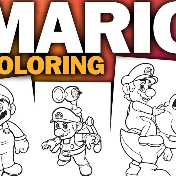 Super Mario Bros Coloring Page - Etsy