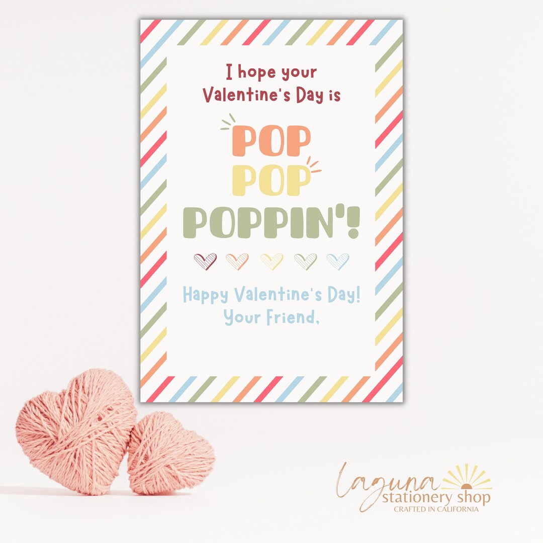 Digital File Poppin' Valentine's Day Card, School Valentine's ...