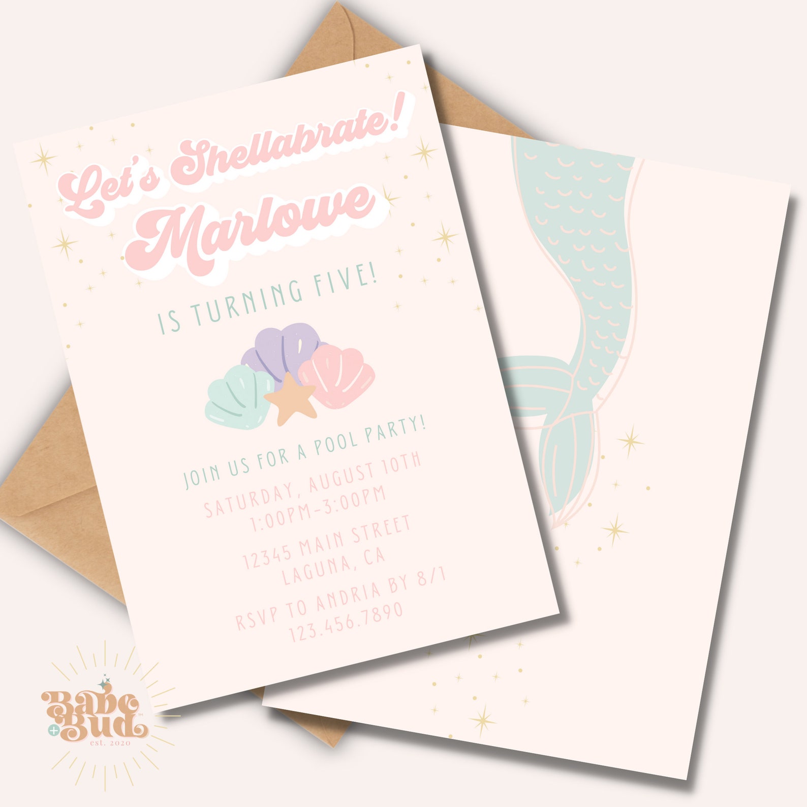 Digital File Shellabrate Shells Digital Girl Birthday | Etsy