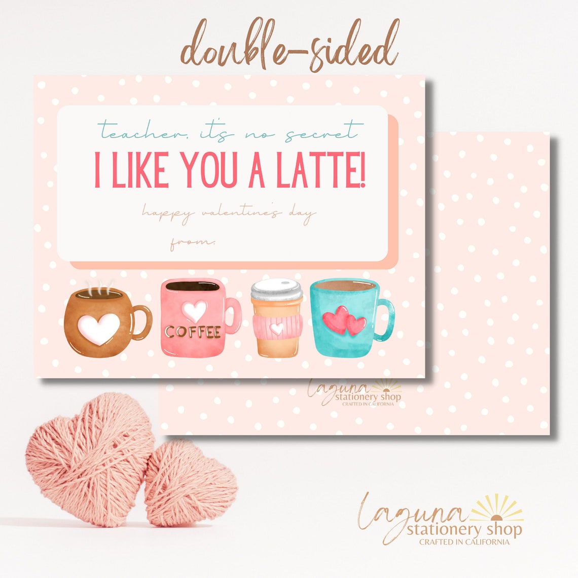 Digital File Latte Teacher Valentine's Cards, School Valentine's ...