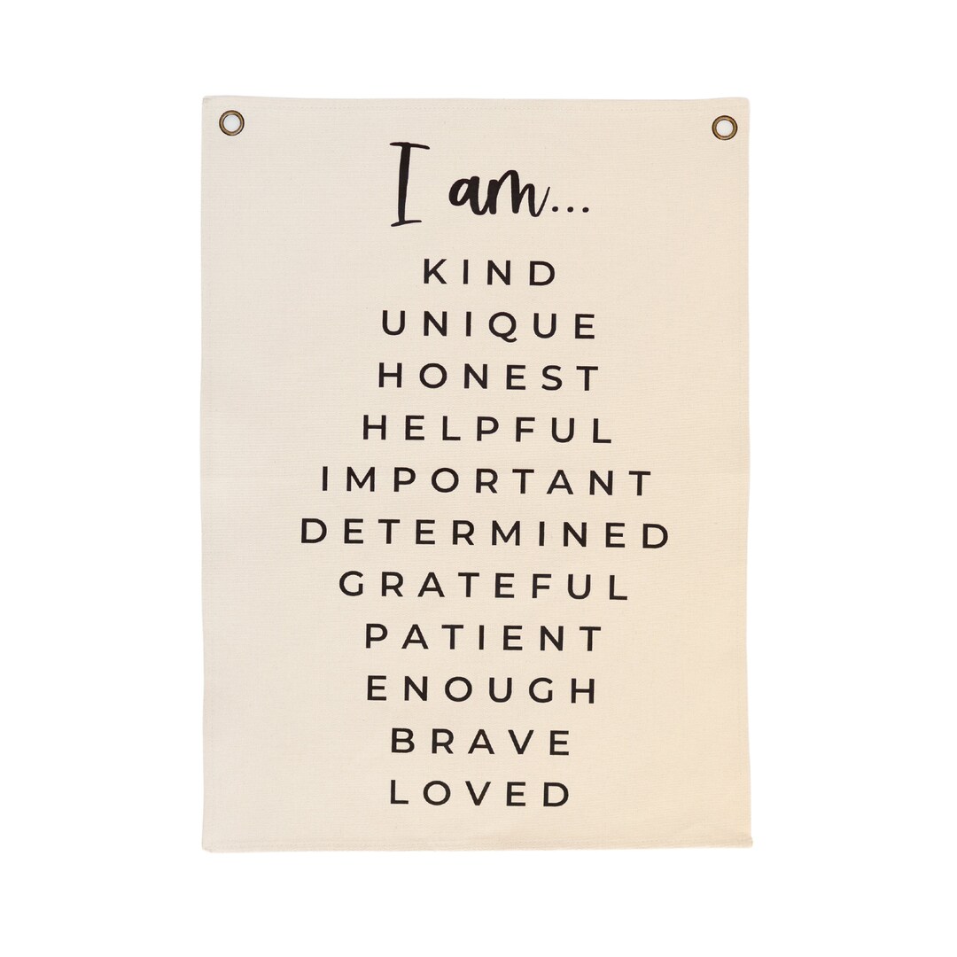 Affirmations Grand Banner Affirmations Sign, Canvas Banner, Positive ...